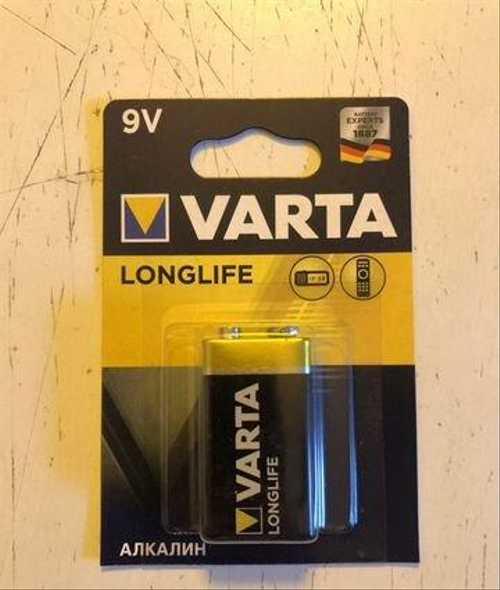 Батарейка varta longlife 9V Крона, 1 шт