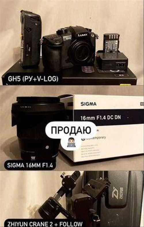 Panasonic gh5 sigma 16mm f1.4 zhiyun crane 2 + fol