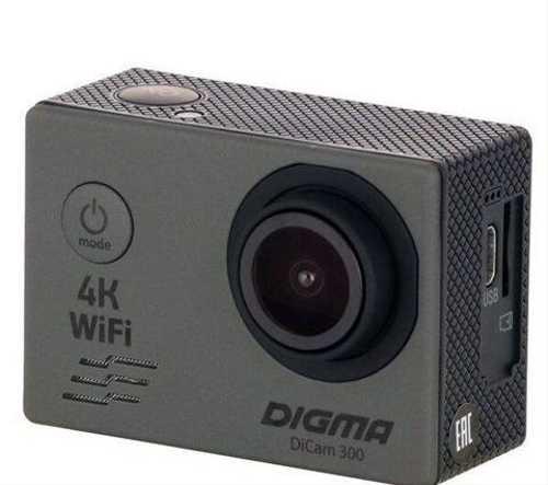 Видеокамера экшн Digma DiCam 300 серая