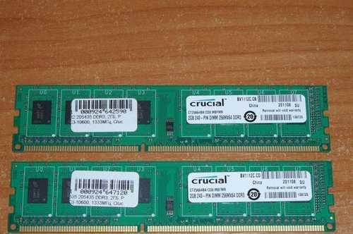 Оперативная память DDR3 4Gb (2x2Gb) Crucial-Micron