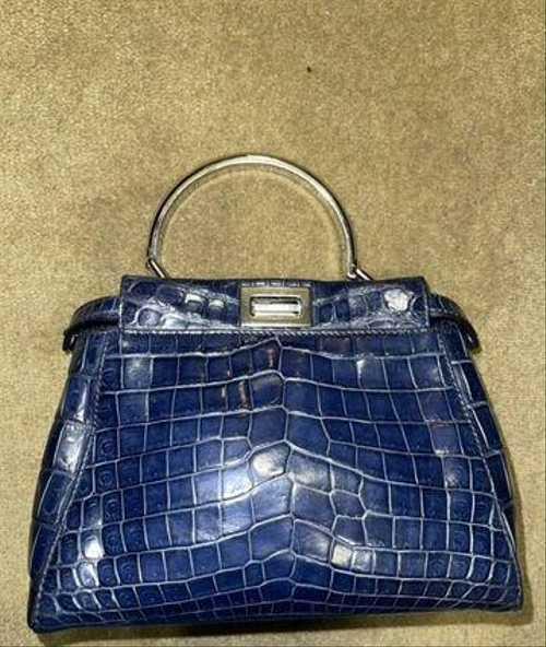 Сумка Fendi peekaboo mini крокодил оригинал