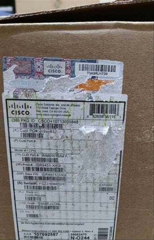 Маршрутизатор Cisco ISR4451-X/K9 HE Китай/1шт/Как