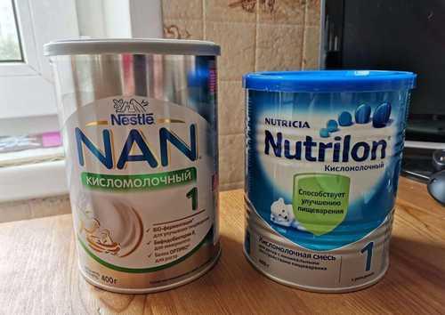 Детская смесь кисломолочная NAN и Nutrilon