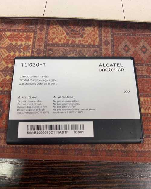 Аккумулятор alcatel 5042D оригинал Tli020F1