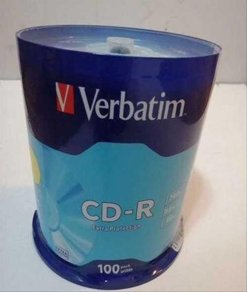 Компакт диски Verbatim CD-R болванки 100 шт на шпи