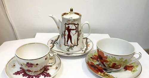 Чайник и чайные пары фарфор СССР