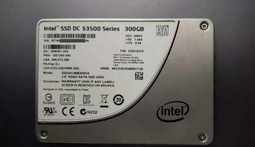 SSD Intel 300гб, металл (mlc память)