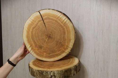 Подушка декоративная круглая,срез дерево