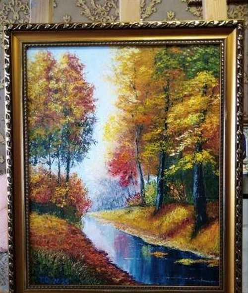 Картина маслом на холсте "Осенняя сказка"