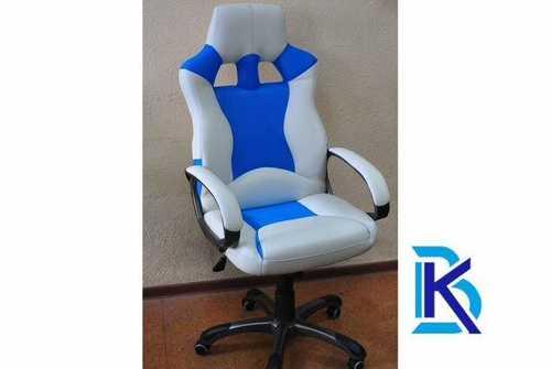 Компьютерное кресло "Дик" Бело-голубое