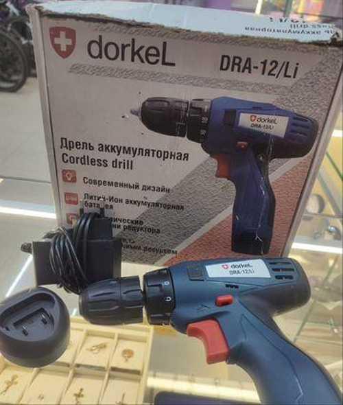 Дрель-шуруповерт Dorkel DRA-12/Li синий