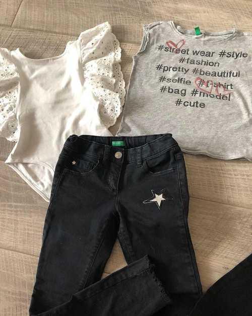 Джинсы и футболка Benetton, боди Zara