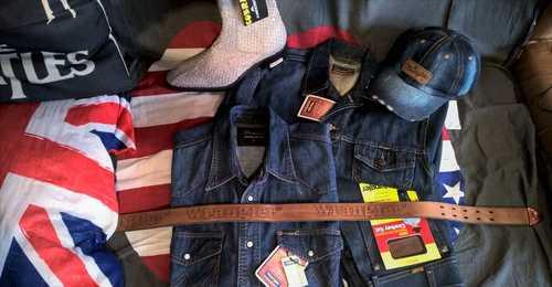 Wrangler Jeans Jacket Cap Belt Shirt