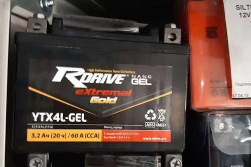 Аккумулятор RDrive extremal Gold YTX4L-GEL