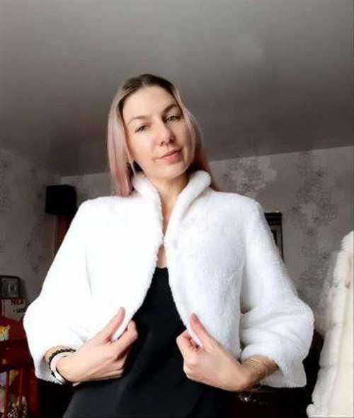 Болеро свадебное меховое теплое