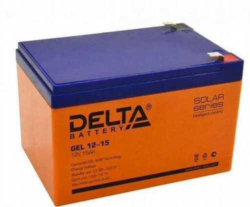 Аккумулятор delta GEL 12-15, 12В, 15Ач