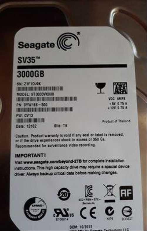 Жесткий диск Seagate SV35 ST3000VX000 3TB