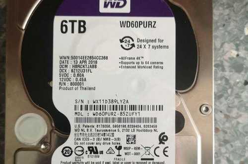 Жесткий диск wd60purz 6tb purple
