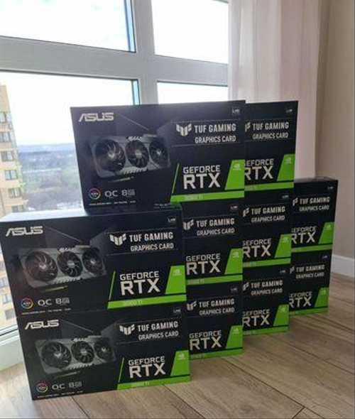 Asus tuf gaming rtx 3060ti lhr/2шт/ 45mhs