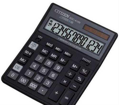 Калькулятор бухгалтерский Citizen SDC-414 N черный