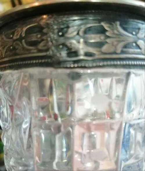 Цветочная ваза хрусталь серебро