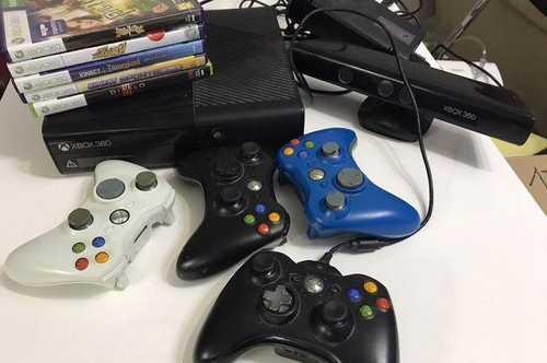 Xbox 360 + kinekct + игры + джойстики