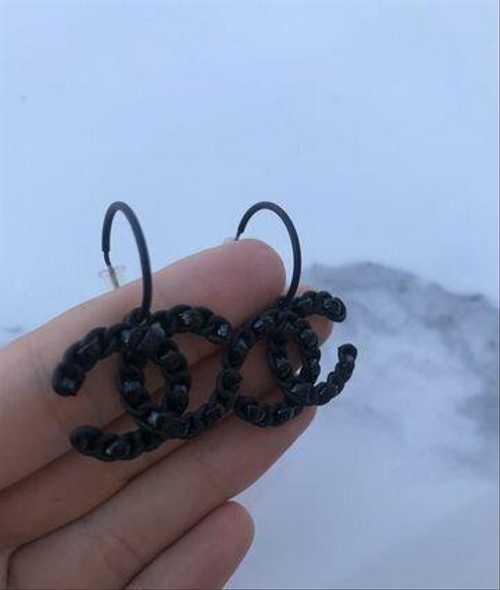 Серьги стиль Chanel, длина 3,5 см