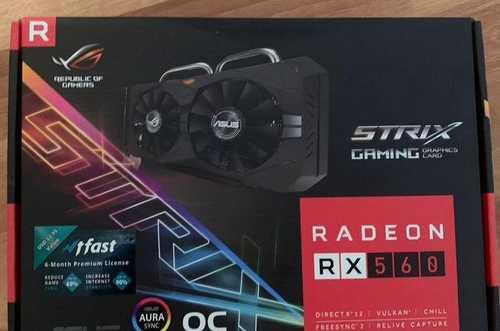 Видеокарта RX 560 asus gaming strix