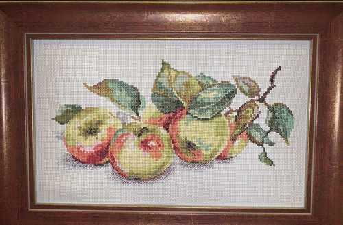 Картина вышивка крестом яблоки