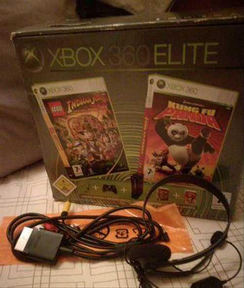 Коробка от xbox 360 elite + аvcable+ Наушник
