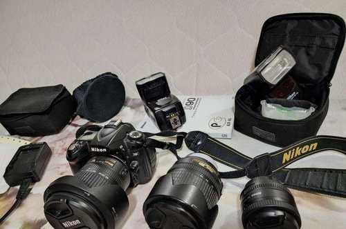 Зеркальный фотоаппарат Nikon D90 + 3 Объектива