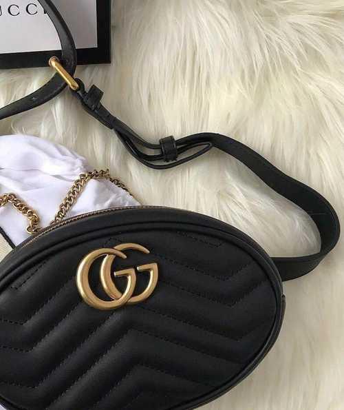 Поясная сумка Gucci на пояс Гуччи Гучи GG Marmont