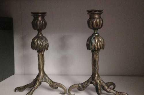 Подсвечники бронза, парные