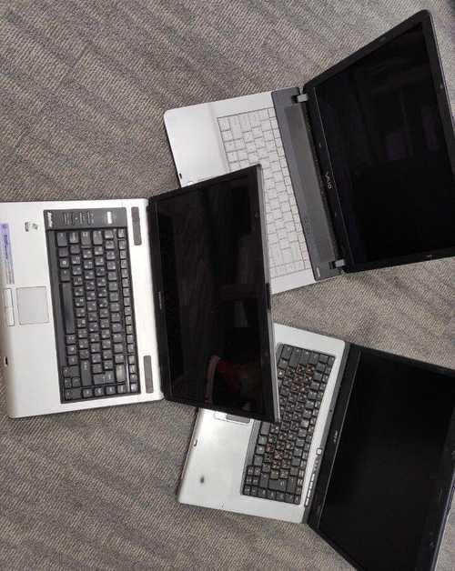3 рабочих ноутбука Sony, Acer, Toshiba