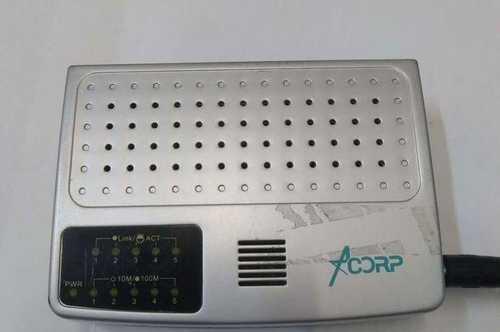 Коммутатор Acorp HU5DP 5-портовый