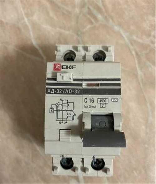 Автоматический выключатель(дифф автомат 16а) EKF