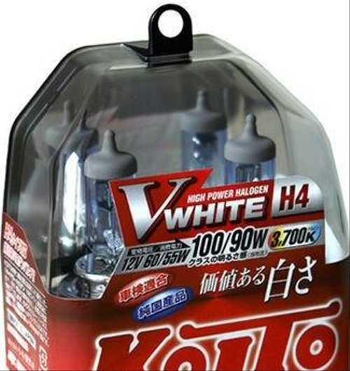 Комплект ламп Koito White H4 12V 60/55W (100/90W)