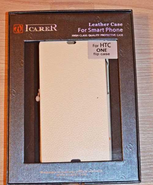 Чехол кожа iCarer flip case для HTC ONE