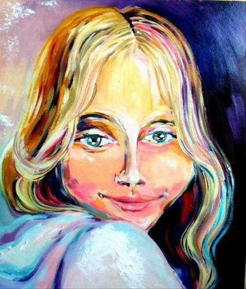 Картина маслом Портрет девочки 30-40 см