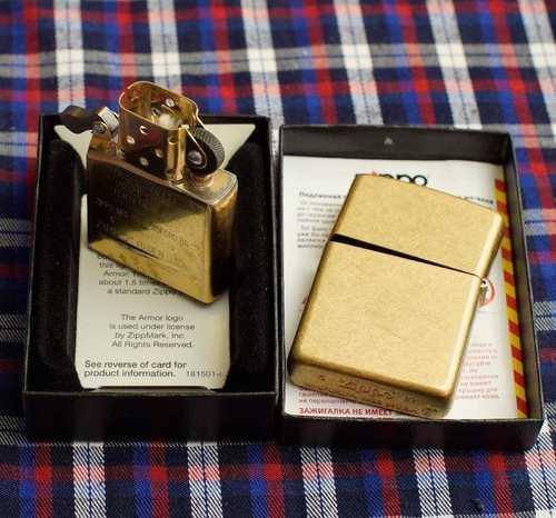 Zippo серии Armor. Tumbled brass (Новая)