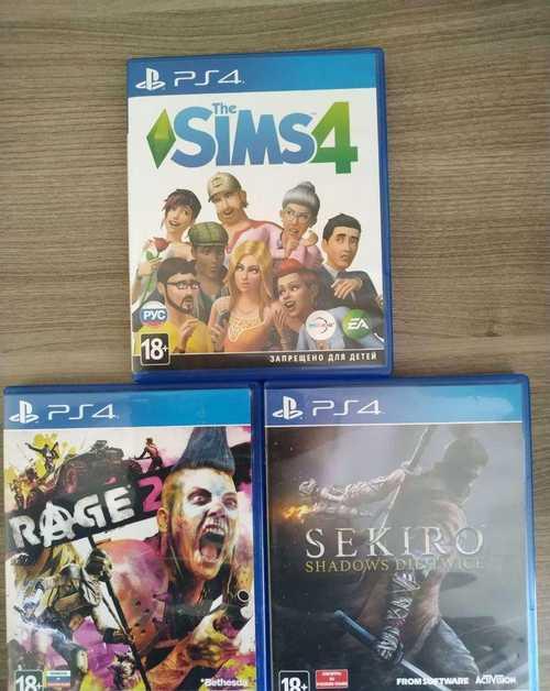 Диски для PS4, sekiro, sims 4, rage 2