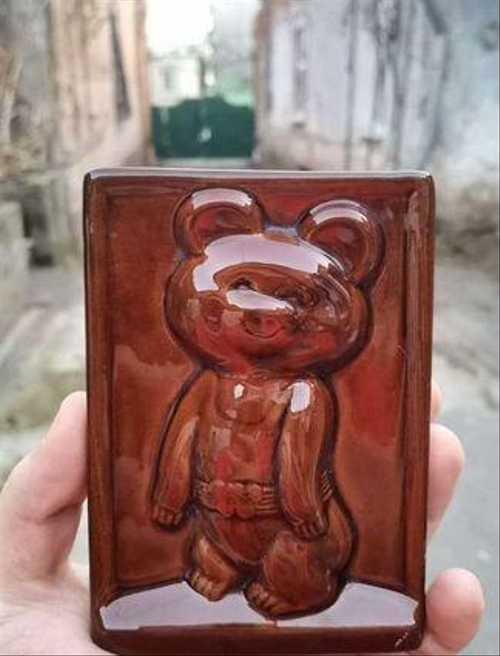 Панно керамика СССР мишка олимпийский