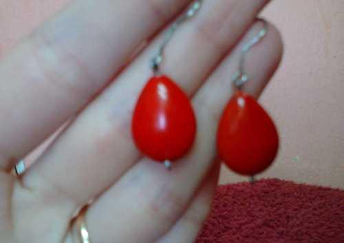 Серьги (Красная яшма)