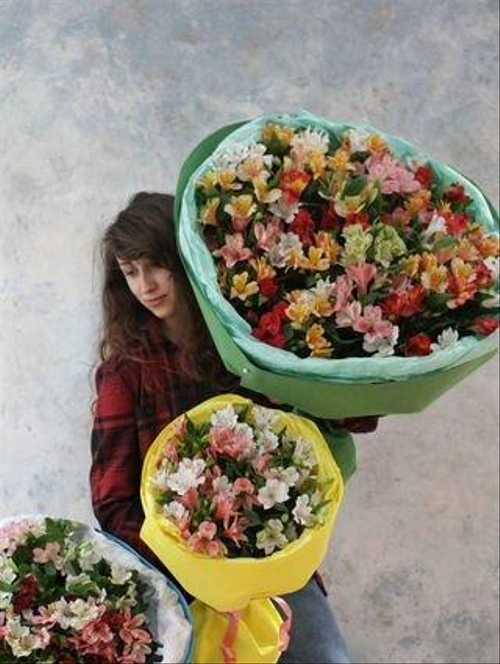 Цветы, букет альстромерий, доставка цветов