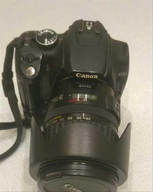 Canon 350D c рукоятью + 2 объектива+вспышка