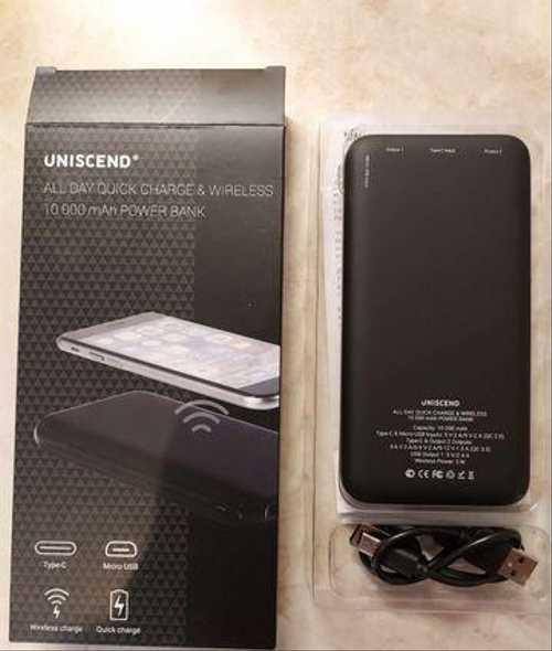 Аккумулятор Uniscend All Day Wireless 10000 mAh, ч