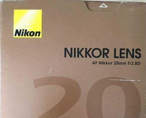 Nikon AF nikkor 20mm f/2.8D Новый