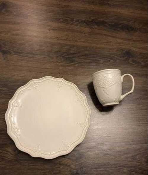 Тарелка керамическая и чашка