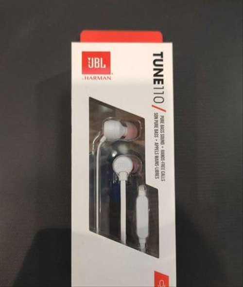 Наушники проводные JBL T110 White оригинал