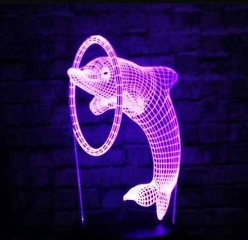 3D светильник-ночник Дельфин